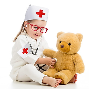 Halloween Costume Accessory,4Pcs Nurse Costume Set Sexy Halloween Cosplay Role Play Party Fancy Dress(Include Nurse Hat Headband and3pcs Accessories)