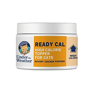 Under the Weather Ready Cal Powder for Cats | High-Calorie, Weight Gainer, Appetite Stimulant, Energy Booster Pet Suppliment | 20 Scoops (Scoop Included)