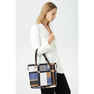 2E-youth Designer Purses and Handbags for Women Satchel Shoulder Bag Tote Top Handle Bag (gezi6-blue)