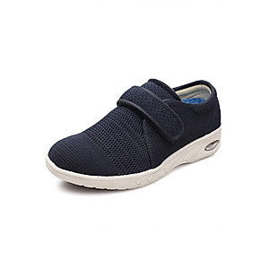 ZUMEIJIA Women's Diabetic Shoes for Women Casual Adjustable Walking Shoes Wide Shoes for Elderly Swollen Feet Non-Slip Air Cushion Bottom Fattening and Widening Blue 10