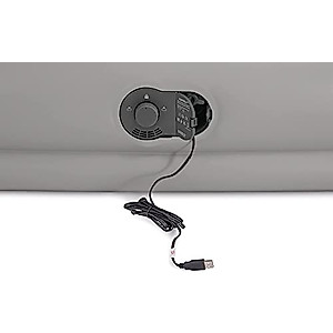Intex 64112E Dura-Beam Standard Prestige Air Mattress: Fiber-Tech – Twin Size – Built-in USB Electric Pump – 12in Bed Height – 300lb Weight Capacity