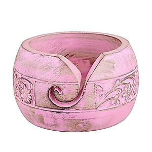 Wooden Yarn Bowl Knitting Bowl Large Crochet Yarn Holder YB2204 Handmade Crocheting Accessories and Supplies Organizer 7 x 4"
