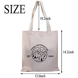 BDPWSS Forks Washington Gift Tote Bag TV Show Fans Gift Forks Washington Est 1945 Handbags (forks washington 1945 TG)