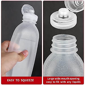 Condiment Squeeze Bottles, BPA-free, Squeeze Bottles for Sauces, Olive Oil Dispenser, Ketchup Bottles Squeeze 4-Pack 17 oz (500ml), Salad Dressing Bottles, Great for Ketchup, Salad, BBQ (17oz 4 pack)
