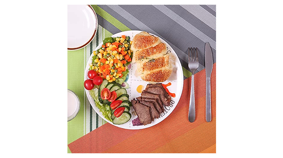 Viynran 10-Inch Portion Control Plates for Healthy Eating
