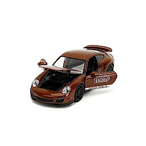 M&M's 1:24 Porsche 911 Turbo Die-Cast Car & 2.75" Brown Figure, Toys for Kids and Adults