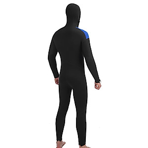REALON Mens Wetsuit 5mm Neoprene Diving Suit Full Body Long Sleeve Front Zip Hoodie Thermal Wet Suits Winter Keep Warm in Cold Water for Freediving Spearfishing Scuba Snorkeling (5mm, 3X-Large)
