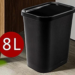 CHICIRIS Slim Trash Can, 8L Plastic Garbage Bin Rectangle Trash Bin for Kitchen Bathroom Bedroom, 10.8 x 7.9 x 11.8in (Gray)