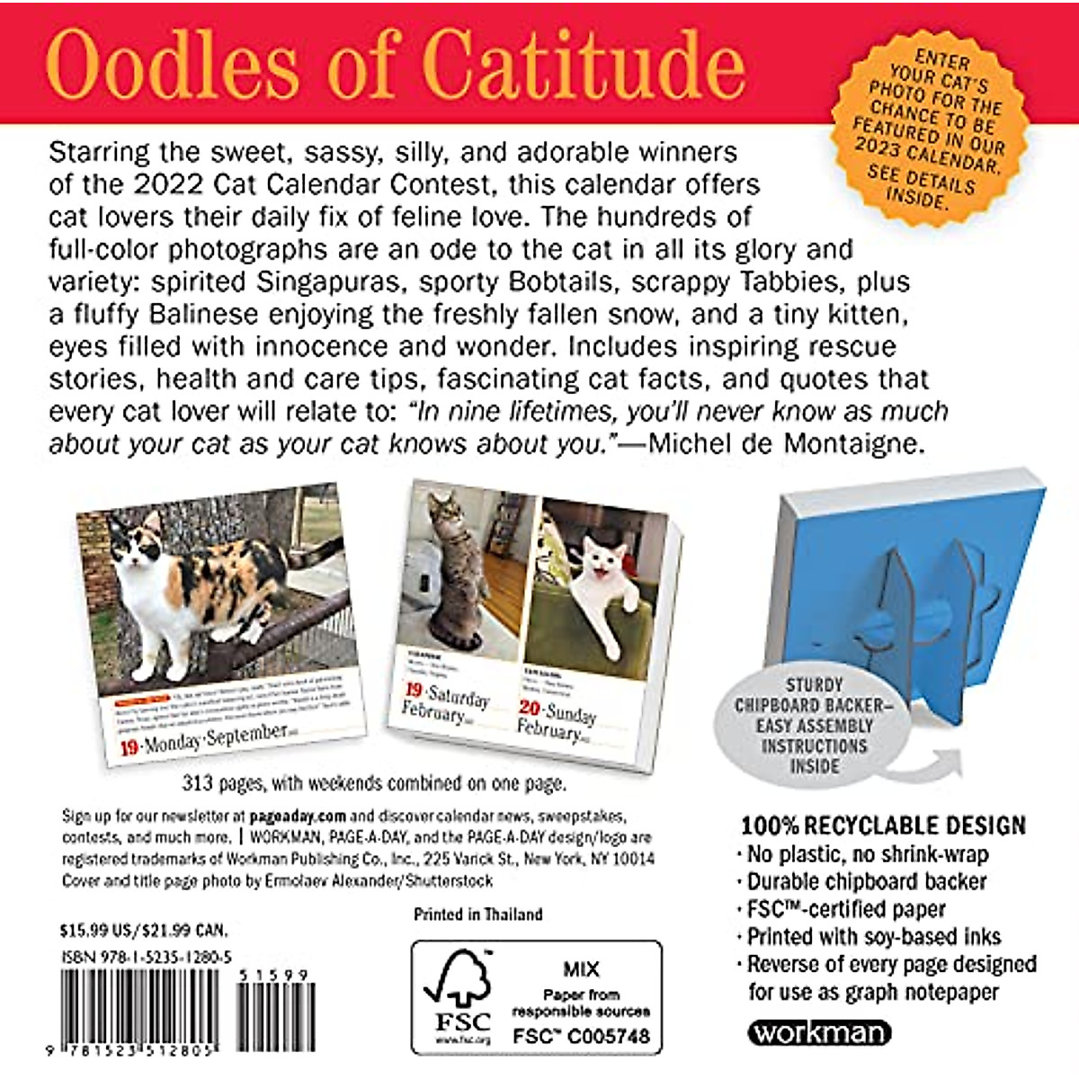365 Cats Page-A-Day Calendar 2022: The World's Favorite Cat Calendar