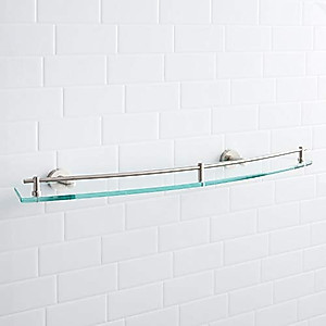 H&S Naiture Collection Tempered Glass Shelf in Chrome Finish