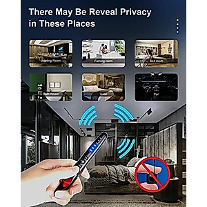Hidden Camera Detector,Anti-spy Wireless WiFi Camera Scanner Hidden Camera Lens Finder + Door Open & Luggage Movement Alarm,3 Modes, 40 Hours Working Time
