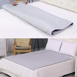 ILWOUL Heated Mattress Pad Large Washable Electric Heating Pad Mat Mattress. Auto 15 Hours Shut Off, Anti-Electrical Radiation, 100% Cotton Material, UL Listed (Double 55" x 70")