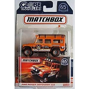 MATCHBOX Globe Travelers Orange Land Rover Defender 110 65TH Anniversary
