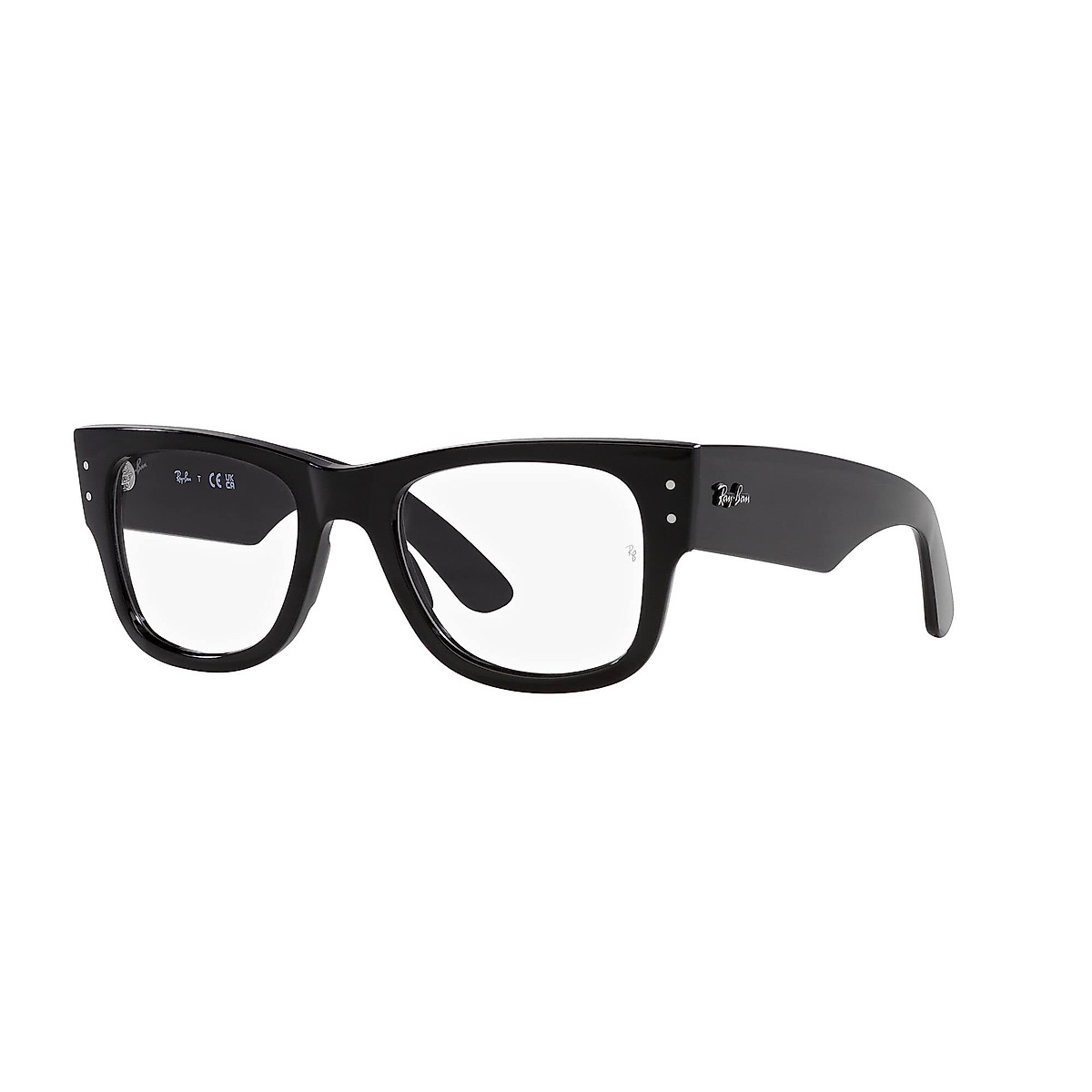 Ray-Ban RX0840V Mega Wayfarer Square Prescription Eyewear Frames, Black/Demo Lens, 51 mm