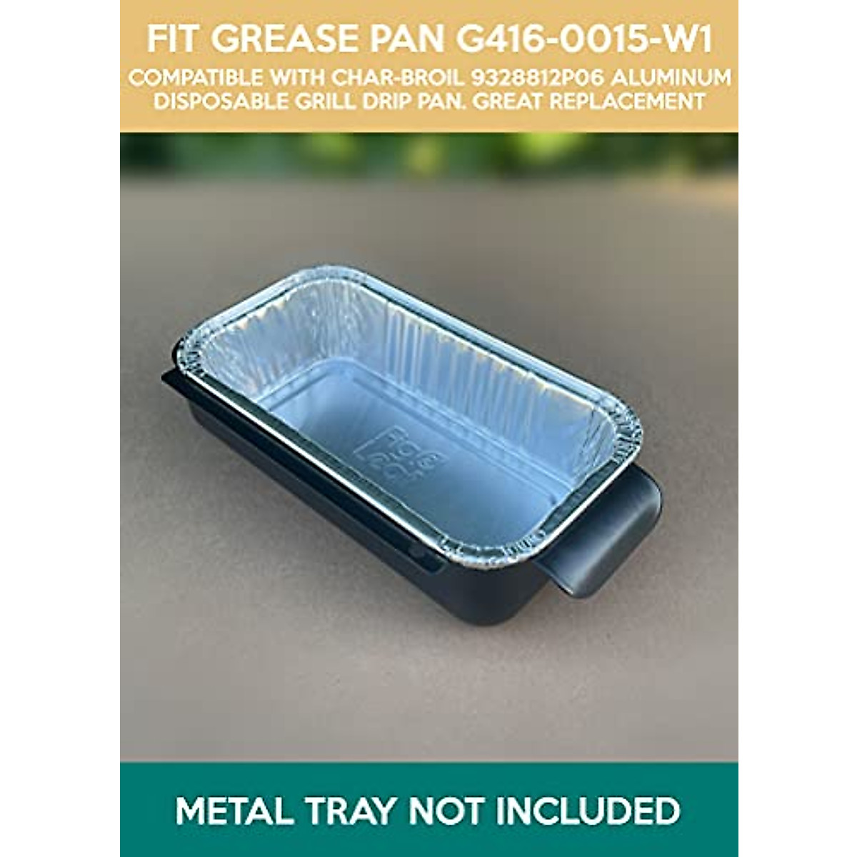 (20 Pack) Drip Pans Compatible with Char-Broil Grills 9328812P06 Foil Liner l Fits Grease Tray G416-0015-W1 l Disposable Aluminum Foil