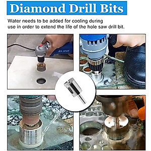 Luomorgo 2 Pcs 22mm/7/8 inch Diamond Hole Saw, 1.1 inch Cutting Depth Diamond Drill Bits for Glass Ceramic Marble Porcelain Tile Granite Quartz Gemstone