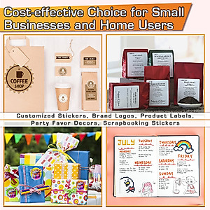 Koala Printable Glossy Sticker Label Paper 120 Sheets 8.5x11 Inches Full Sheet for Inkjet Printer