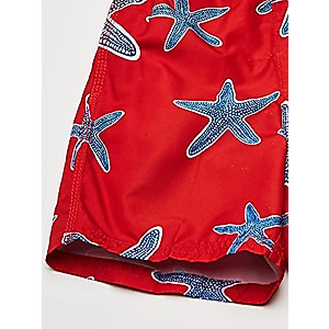Kanu Surf Boys' Reflection Quick Dry UPF 50+ Beach Swim Trunk, Starfish Red, 10/12