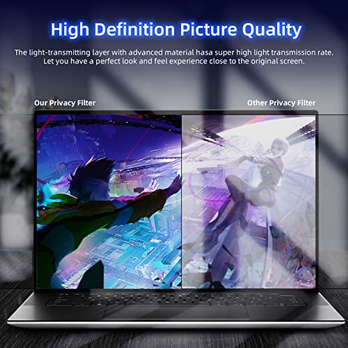 [2 Pack] Laptop Privacy Screen 17 Inch Compatible With Lenovo Hp Dell Acer Asus Thinkpad Envy Xps, 16:10 Aspect Removable Anti Glare Blue Light Filter Protector, 17in Computer Monitor Privacy Shield