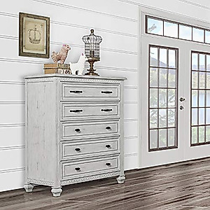 Evolur Madison Tall Chest, Antique Grey Mist
