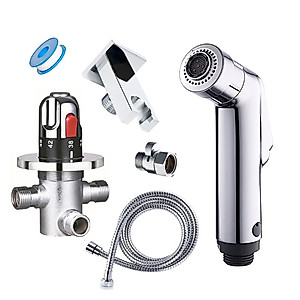 MAKEJ Wall Mounted Thermostatic Two Functions Toilet Bidet Faucet Valve Mixer Sprayer Handheld Shower
