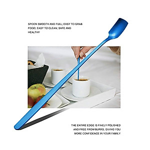 COMIART Long Handle Mixing Stirring Ice Tea Spoons, 6.7 Inch Stainless Steel Square Head Coffee Teaspoons Cocktail Spoon, Ideal for Household Use Party or Bar, Pack of 4