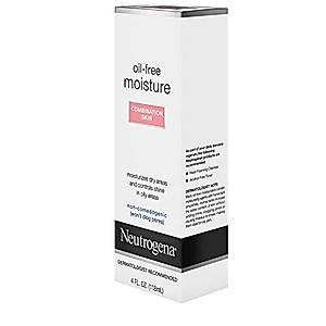 Neutrogena Oil Free Moisture Glycerin Face Moisturizer & Neck Cream for Combination Skin, Lightweight, Oil Absorbing Facial Moisturizer Lotion for a Soft Natural Matte, 4 fl. oz