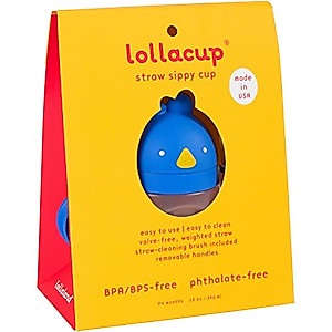Lollaland Weighted Straw Sippy Cup for Baby: Lollacup - Transition Kids, Infant & Toddler Sippy Cup (6 months - 9 months) | Shark Tank Products | Lollacup (Brave Blue)