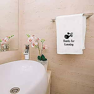 TSOTMO Couple Naughty Wash Towel Thank for Cumming Towel Gift for Adult Humor Gift Sex Towel Gift (Cumming)