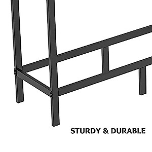 FOYUEE Firewood Rack Outdoor 8Ft Log Holder For Fireplace Indoor Fire Wood Storage Holding Stand Heavy Duty