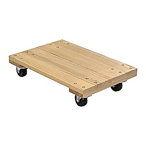 Vestil HDOS-1624-9 Solid Deck Hardwood Dolly with Hard Rubber Casters, 900 lbs Capacity, 24" Length x 16" Width x 5-1/2" Height