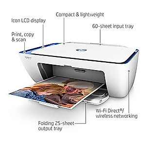HP DeskJet 2655 All-in-One Compact Printer, HP Instant Ink, Works with Alexa - Noble Blue (V1N01A)