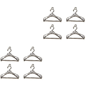 KESYOO 40Pcs Mini Hangers for Crafts Alloy Doll Hangers Miniature Hangers Pendant Charms DIY Jewelry Making Accessories for Necklace Bracelet Antique Silver