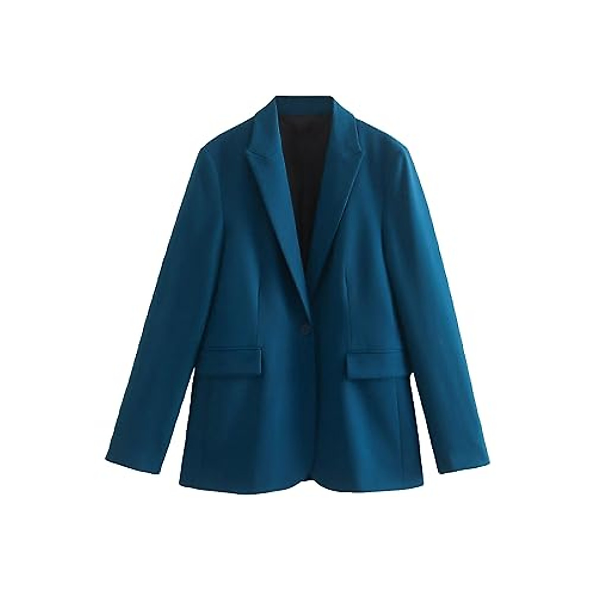 Women Side Pockets Full Length Straight Pants Vintage Mid-Rise Zipper Fly Female Trousers S