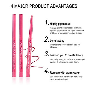 BONNIE CHOICE 20 PCS Colored Eyeliners Pencil Set, 20 Colors Waterproof Long Lasting Retractable Matte Colorful Eyeliner Milti-Functional Eyeliner Eyeshadow Pen Gifts for Women