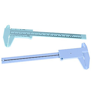 Penta Angel 3Pcs Plastic Caliper Inch/Metric 6Inch 150mm Mini Caliper Double Scale Ruler Measuring Tool for Student (White and Blue and Green)