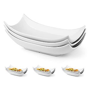LAUCHUH Decorative Bowl Serving Platter White Serving Dishes Decorative Centerpiece Deep Serving Bowl Serving Dishes and Platters 12-Inch Set of 3
