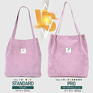 Cloele Corduroy Tote Bag for Women Shoulder Bag with Inner Pocket For Work Beach Lunch Travel And Shopping Grocery (Grey)