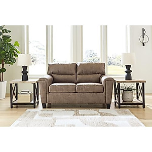 Signature Design by Ashley Navi Loveseat, 61" W x 38" D x 39" H, Dark Brown