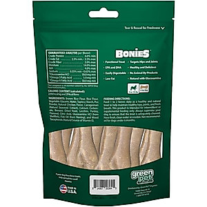 Bonies Hip and Joint Formula Treats for Dogs, Glucosamine and Omega Fatty Acids, Fresh Breath, Clean Teeth, Low Calories, Chicken Flavor, Mini, 20 Bones
