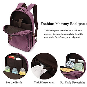 Business Laptop Backpack for Men Women, Travel Backpack Airline Approved, Work College School Backpack with Multi Pocket (Purple)