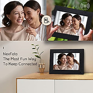 NexFoto 32GB Digital Photo Frame 10.1 Inch, WiFi Digital Picture Frame with HD Display, IPS Touch Screen, Easy to Share Photos Video via App, Auto-Rotate, Wall-Mountable, Gift for Grandparents