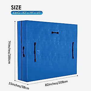 Mattress Bag for Moving and Storage with 11 Handles, King Size, Reusable Extra Thick Mattress Protector with Zipper Closure, Heavy Duty Waterproof Transport Cover