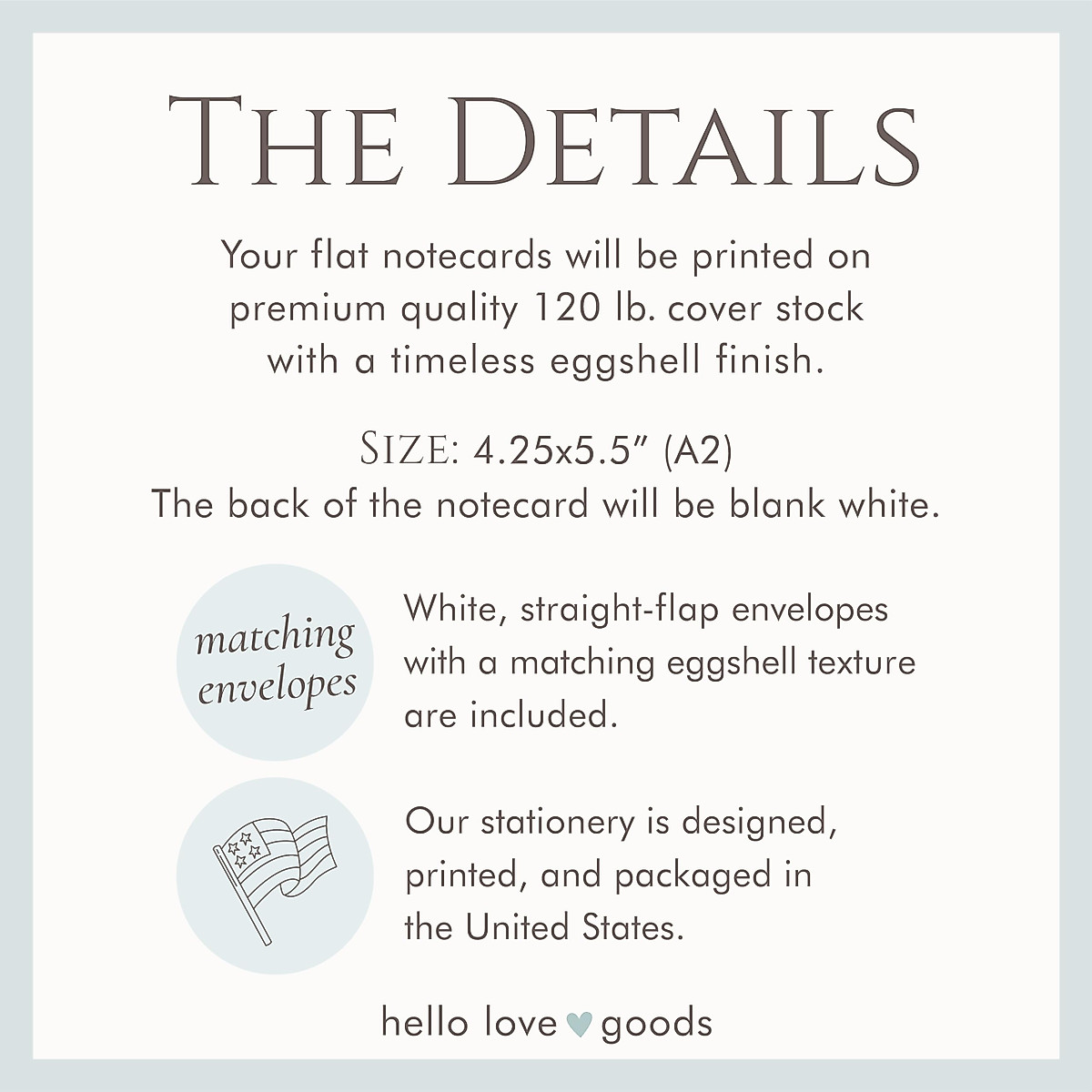 Hello Love Goods Light Blue and White Floral In Loving Memory Funeral Thank You Cards, Personalized Sympathy Acknowledgement Cards, 4.25x5.5 Flat Bereavement Notes with Envelopes