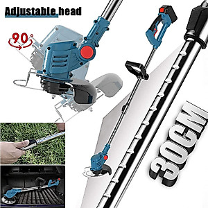 JNYB Cordless Grass Trimmer 24V Electric Grass Trimmer Lawn Edger with Li-ion Battery and Charger Telescopic String Trimmer Weed Grass Cutter Kit