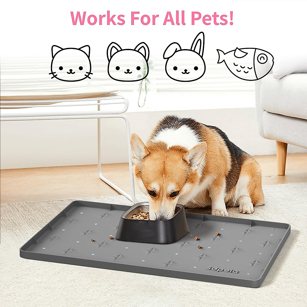 Sdpeia Under Sink Mat for [22" x 14"] Cabinet, Upgraded Silicone Waterproof Mat Kitchen Cabinet Liner Cabinet Protector Kitchen Organizers and Storage