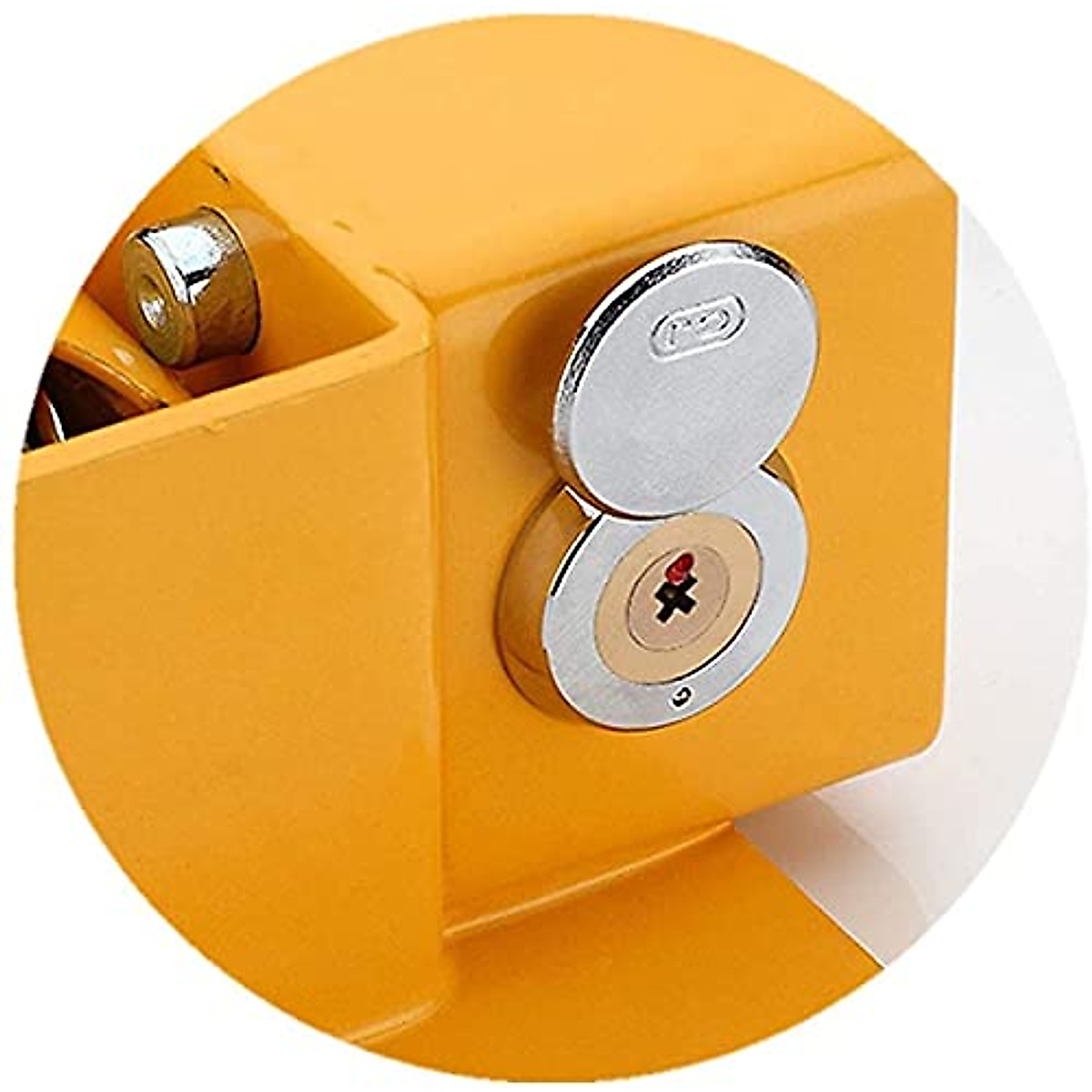 Folding Car Parking Space Lock,with Spring Parking Barrier Post Fold Down Post Barrier Steel Security Posts with Padlock(Yellow 600x70mm)