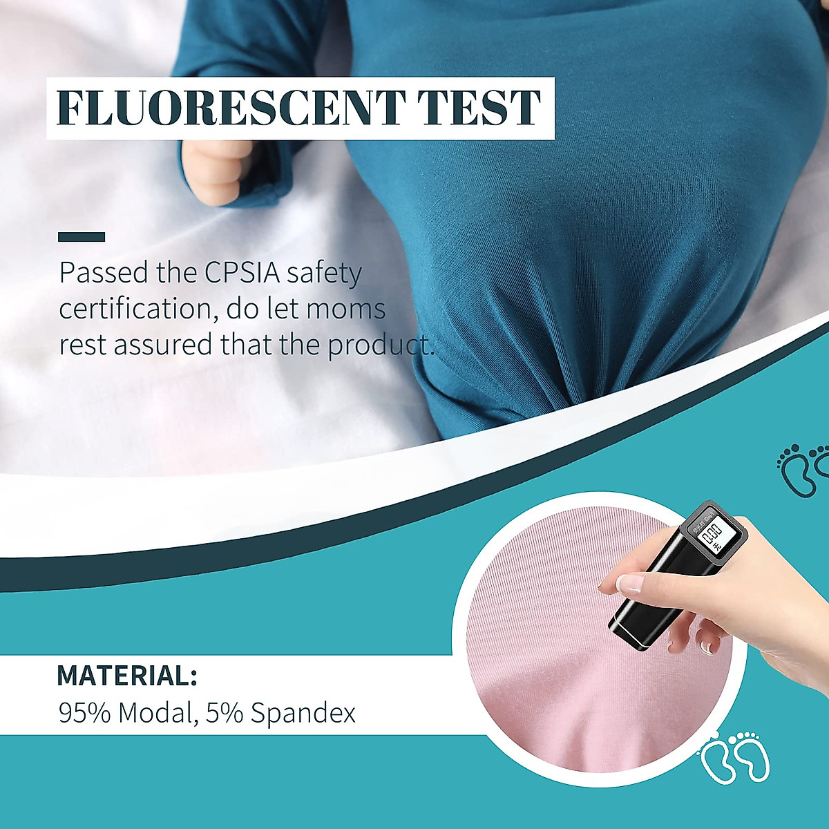 COOZYNANA Baby Newborn Knotted Gown, Ultra Soft Baby Knotted Sleeper Gown and Hat Set, Unisex Infant Sleep Onesie, Baby Boy Girl Coming Home Outfit, 0-3 Months, Blue Green