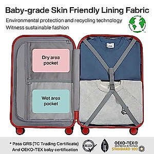 Carry on Luggage, Mixi Suitcase Spinner Wheels Luggage Hardshell Lightweight Rolling Suitcases PC with Cover & TSA Lock for Business Travel Red