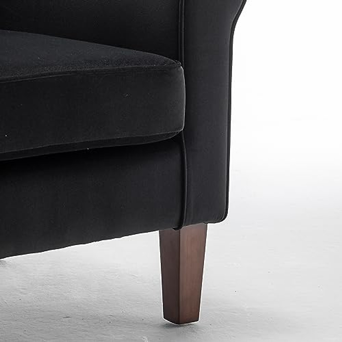 US Pride Furniture Traditional Arm Chairs for Living Room, Bedroom, and Office, Accent Armchair Featuring Birch Wood Frame and Elegant Curved Armrests, Black